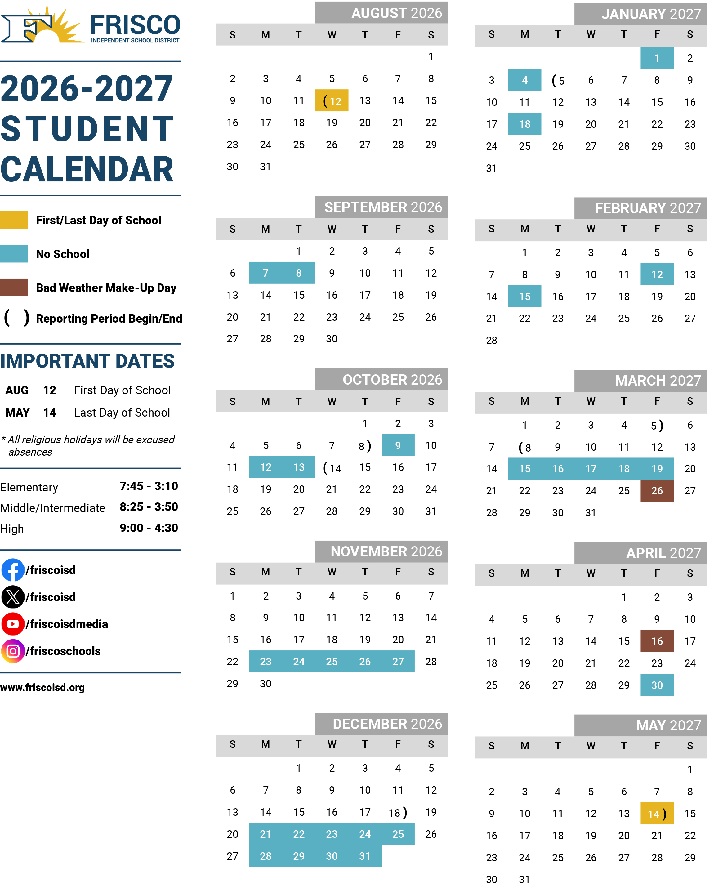 Board Approves 2026-27 Academic Calendar
